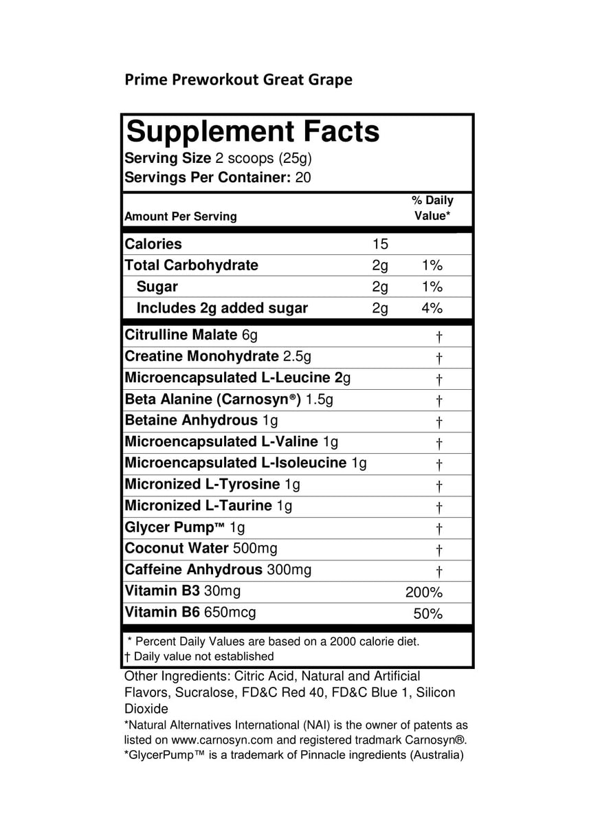 Prime Dynamic Preworkout 500g – American Fit Nutrition